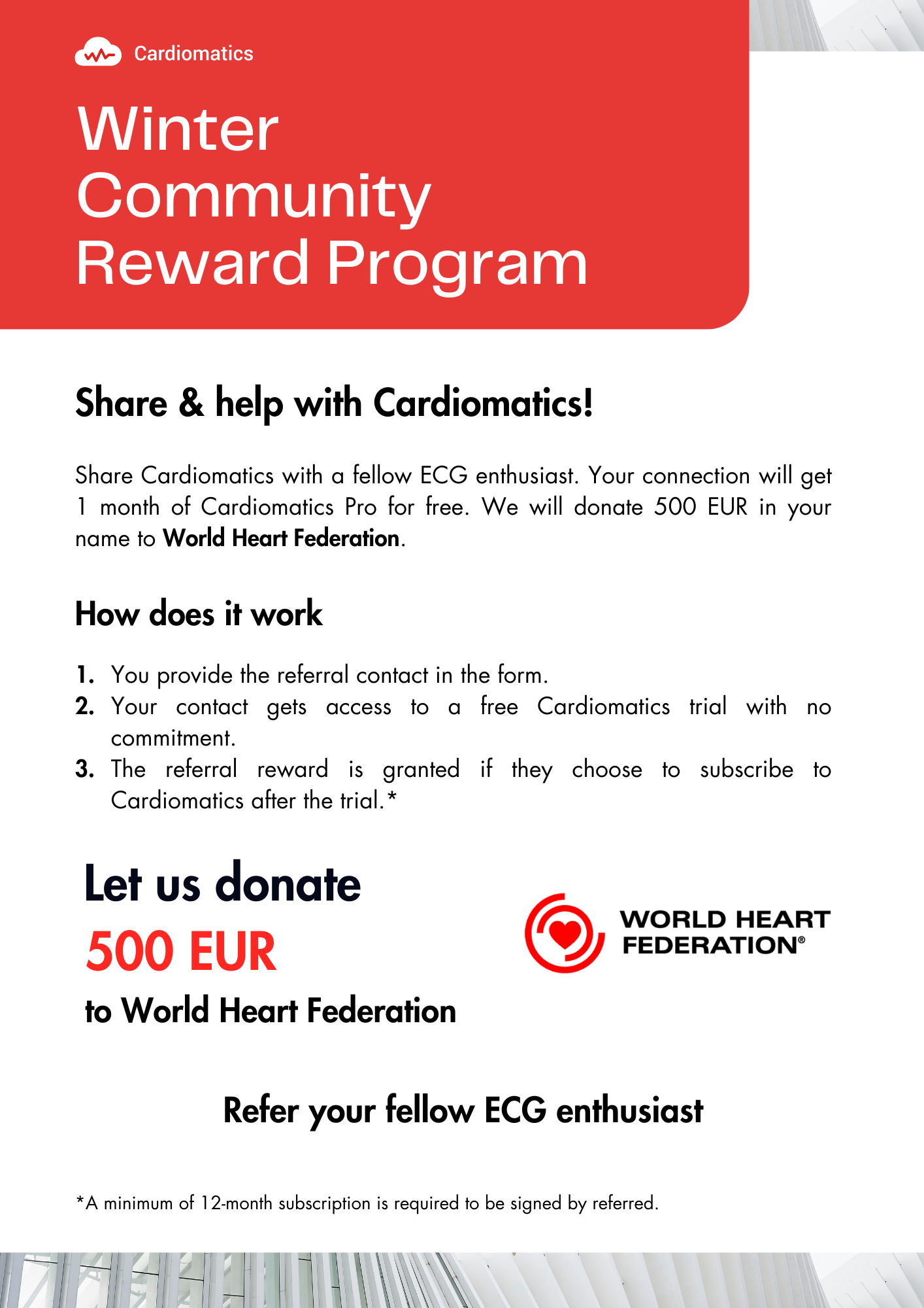 Winter Community Reward Program - Cardiomatics